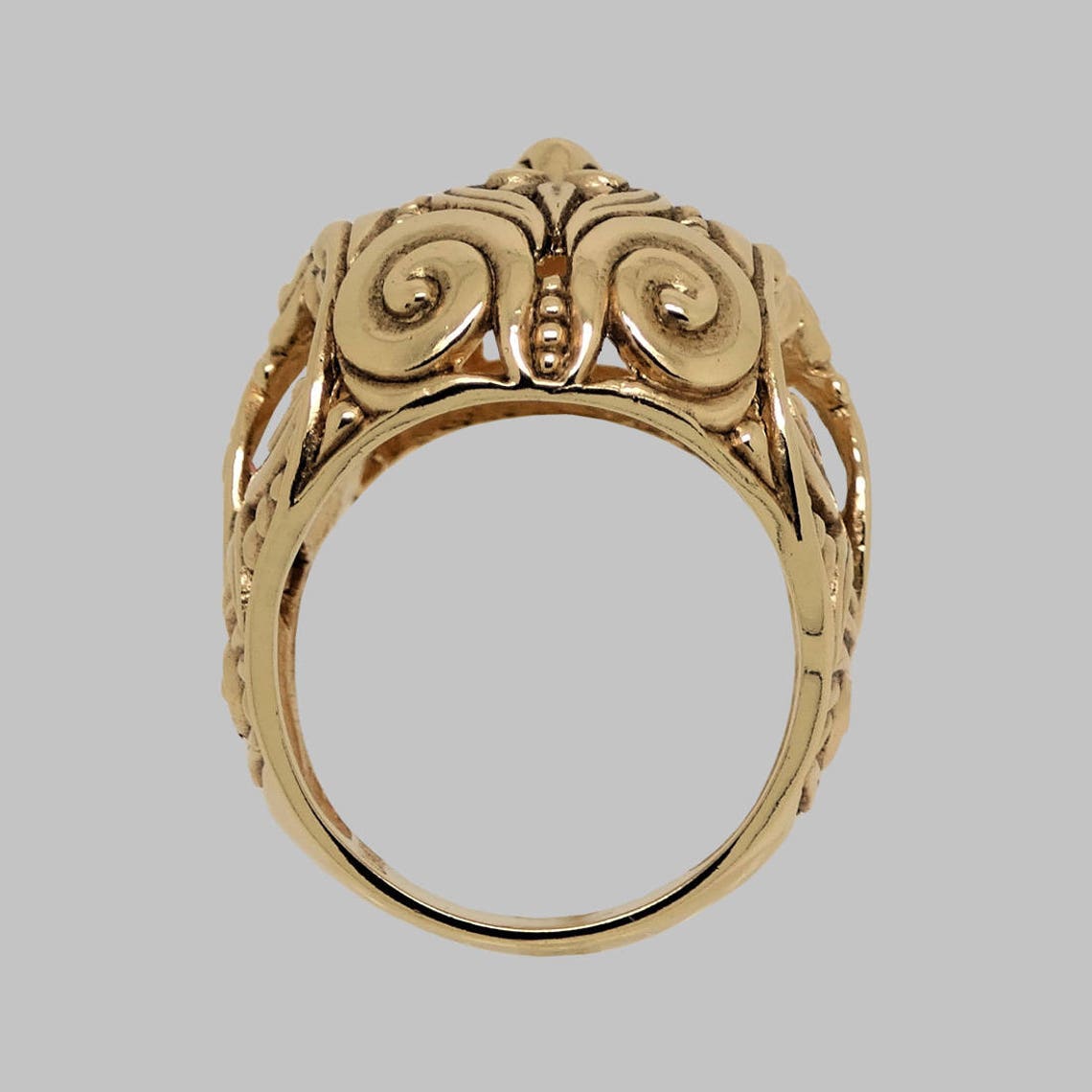 14K Solid Yellow Gold Ring Sugar Mexican Skull Ring Men - Etsy