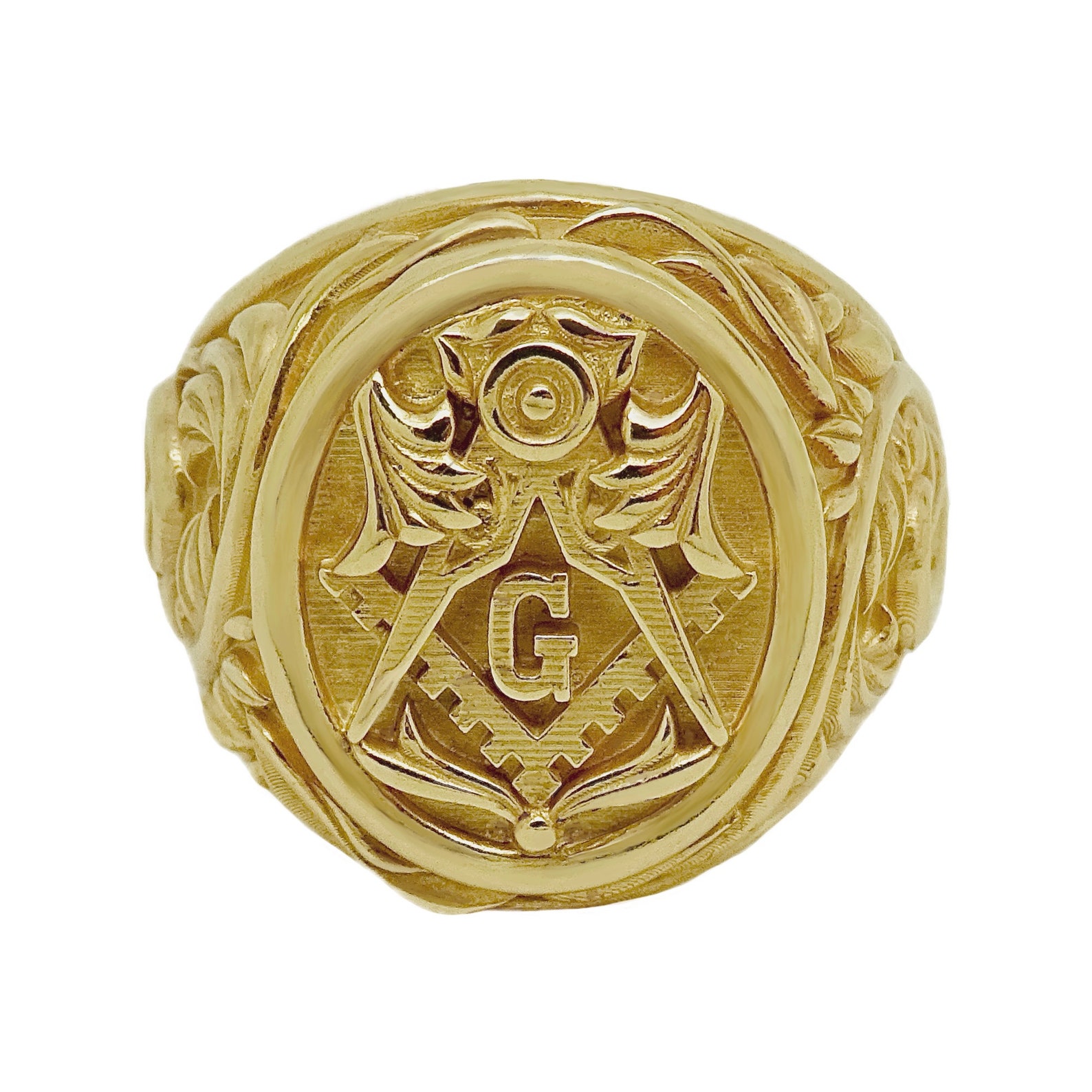 Handcrafted 14K or 10K Solid Yellow Gold Custom Made Masonic Ring ...