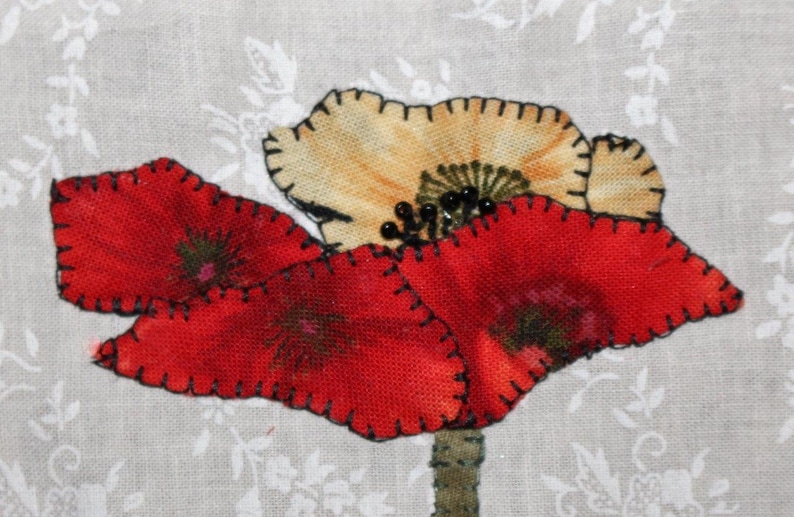 Poppy Appliqué Quilt Block - Etsy