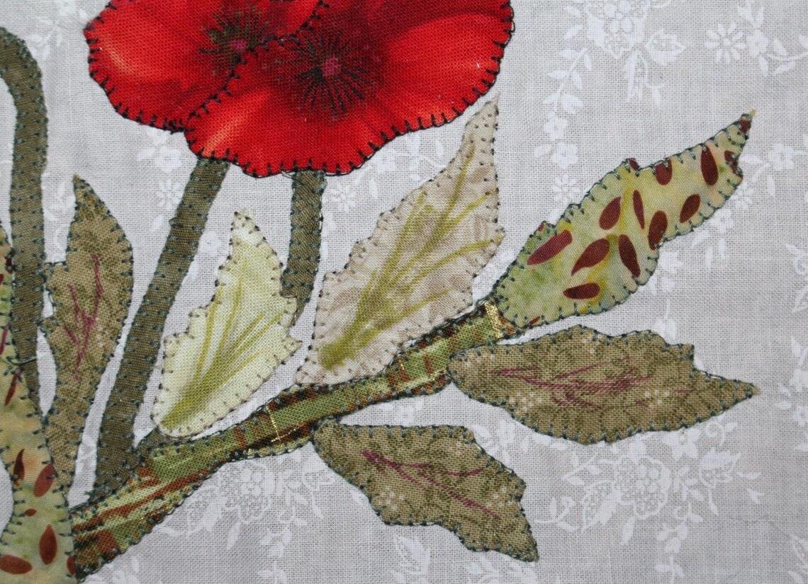 Poppy Appliqué Quilt Block - Etsy