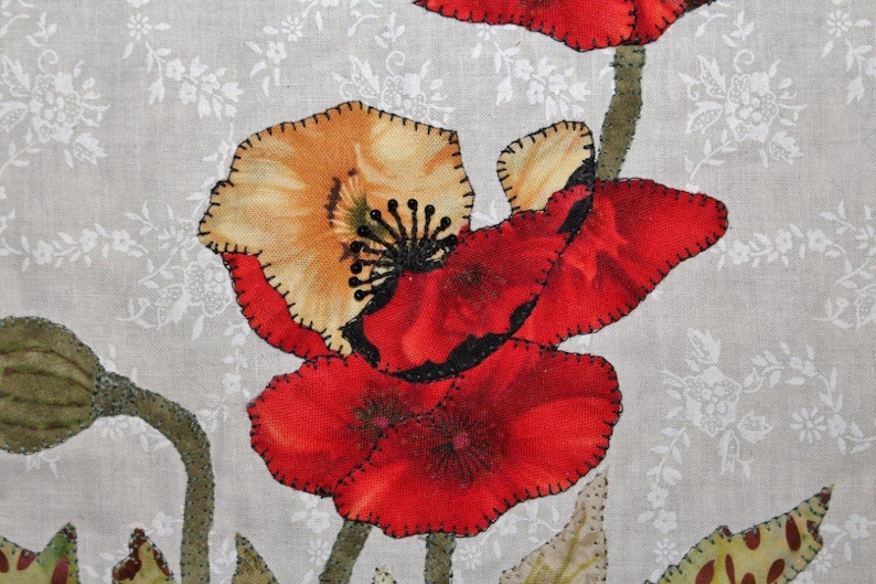 Poppy Appliqué Quilt Block - Etsy