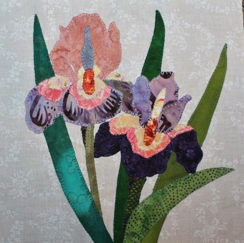 Irises Appliqué Block - Etsy