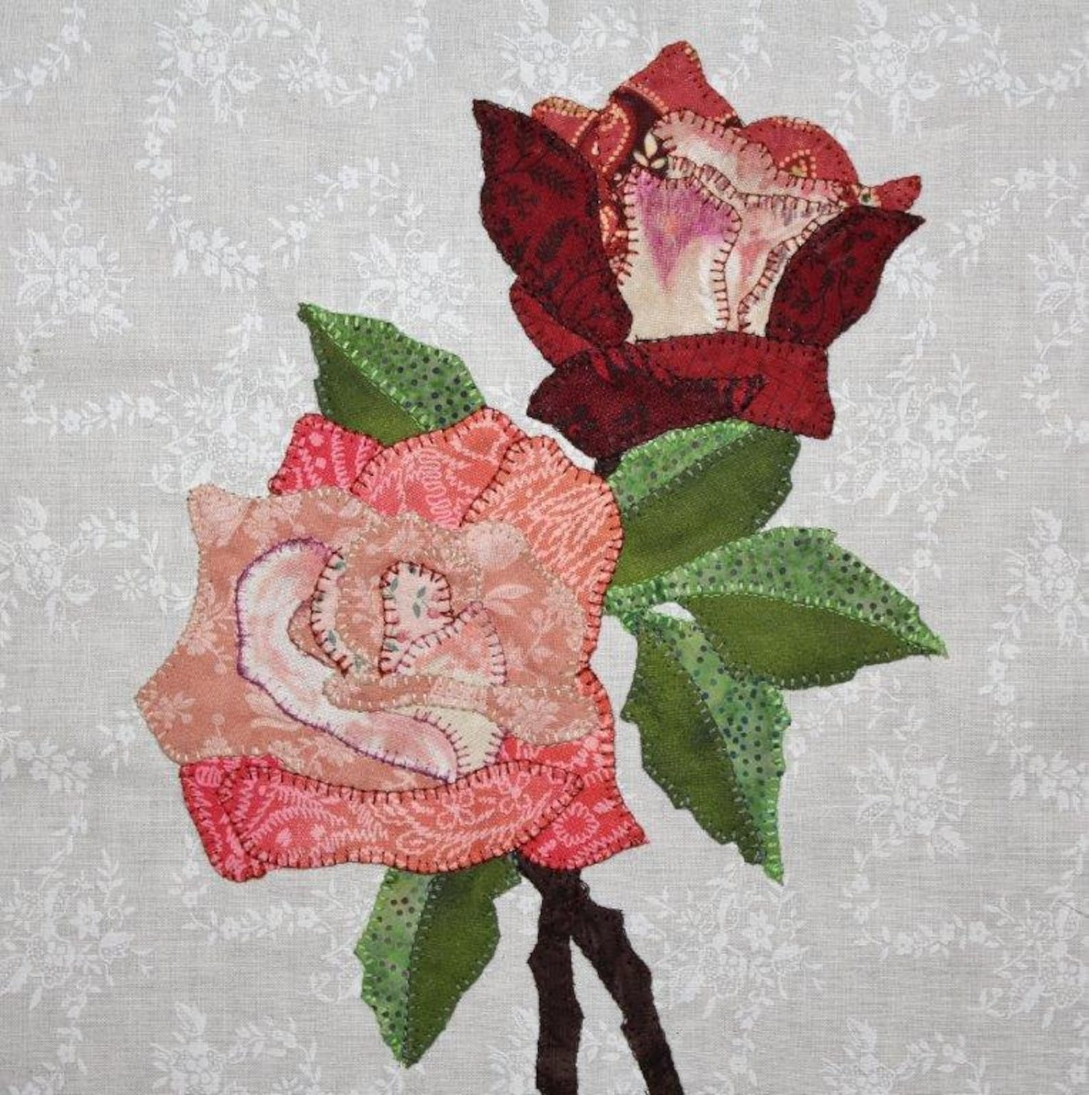 Roses Appliqué Pattern - Etsy