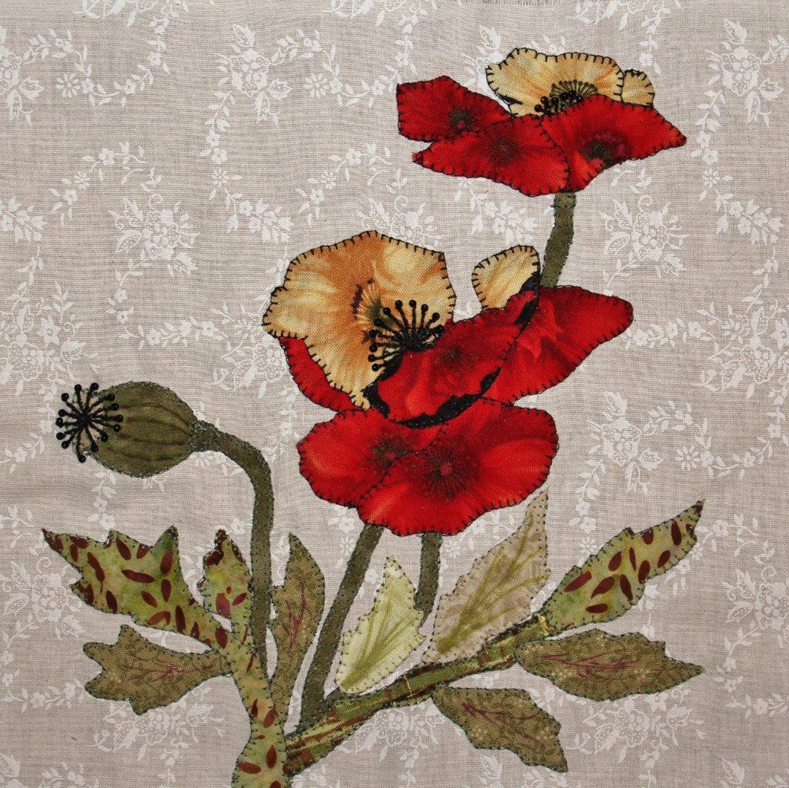 Poppy Appliqué Quilt Block - Etsy