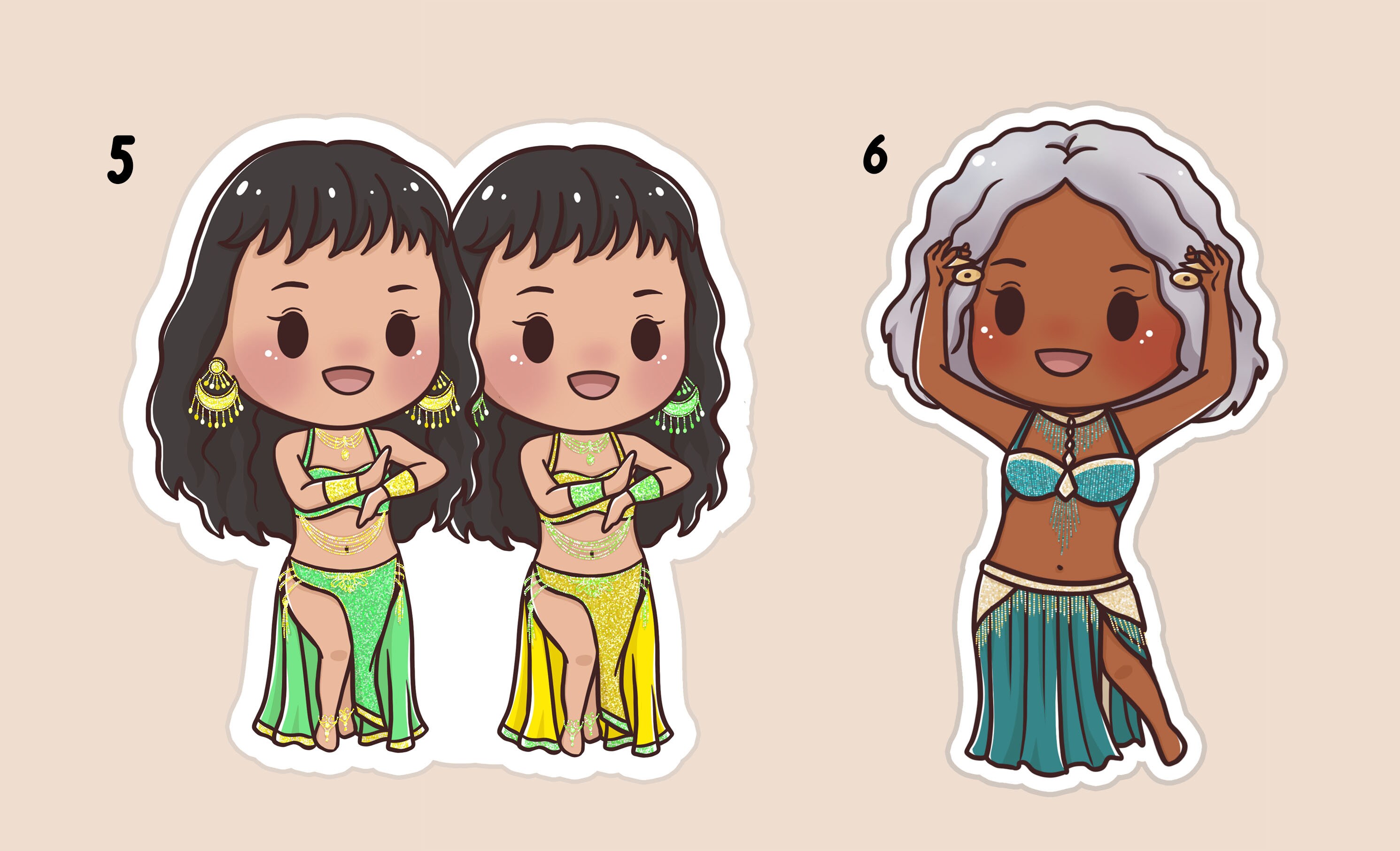 Belly Dance Stickers - Zodiac Dancers - Etsy