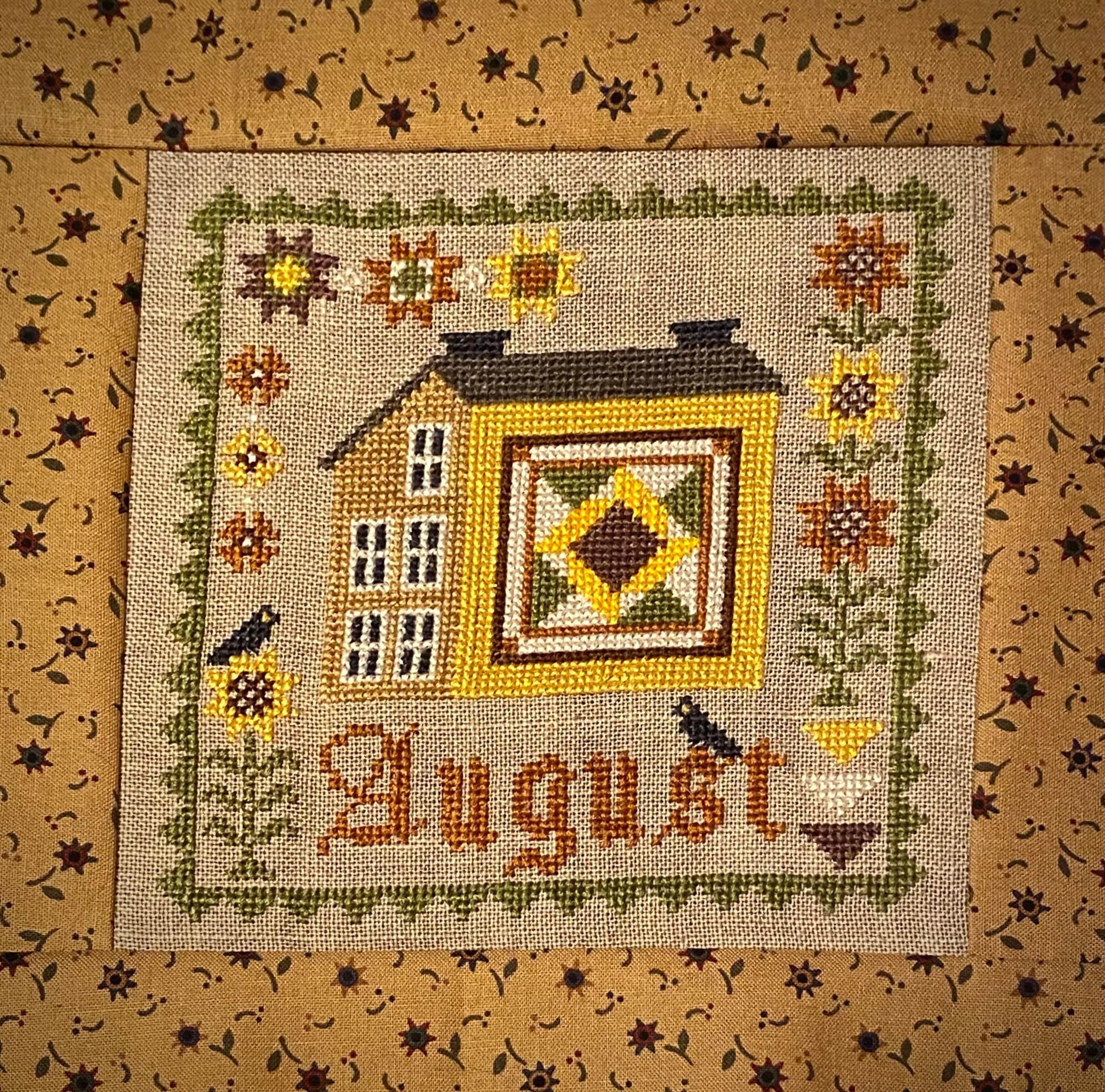 August Patchwork Saltbox Series Cross Stitch Chart Digital Pattern - Etsy