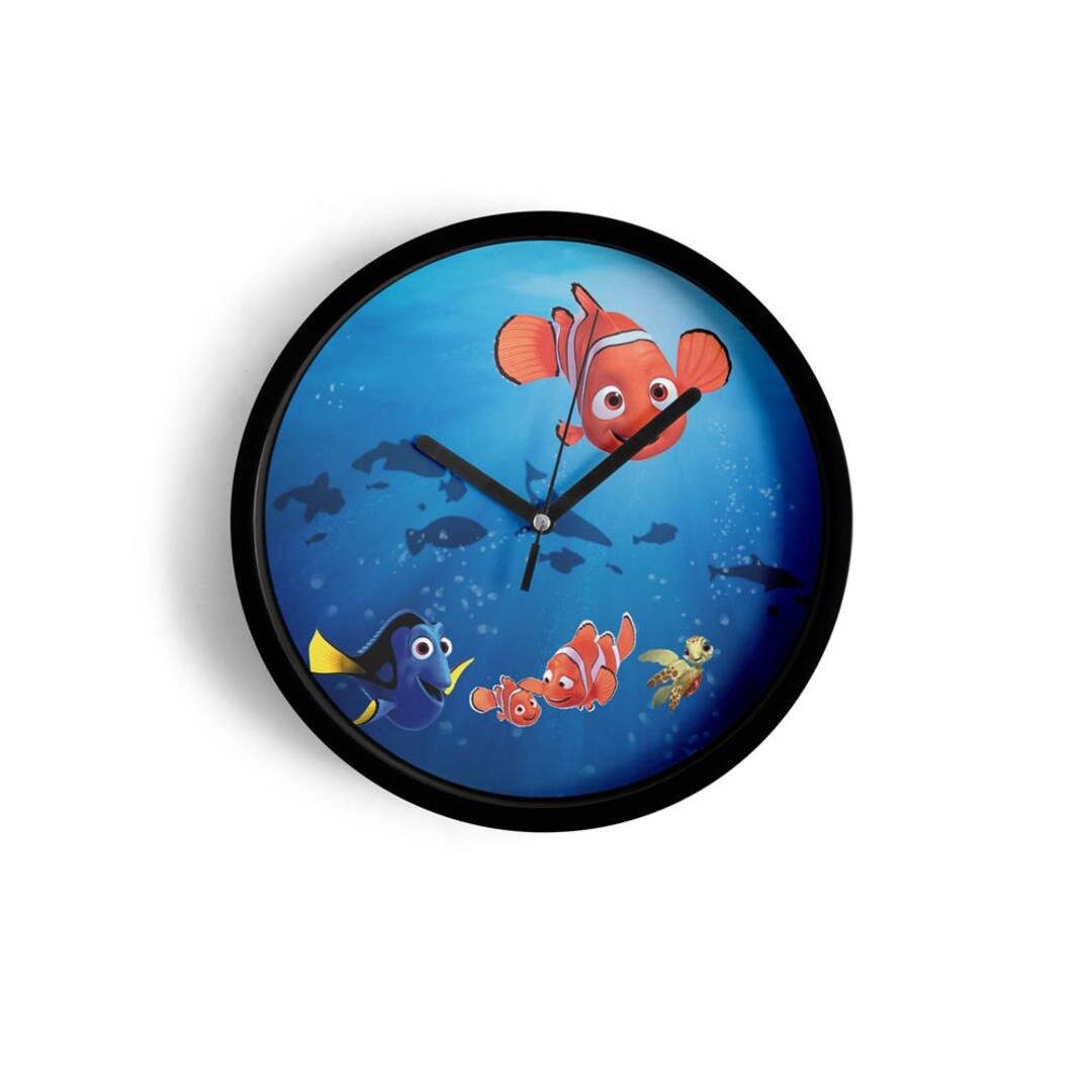 Nemo Wall Clock | Ocean Fish Decor for Kids Room Bedroom or Nursery ...