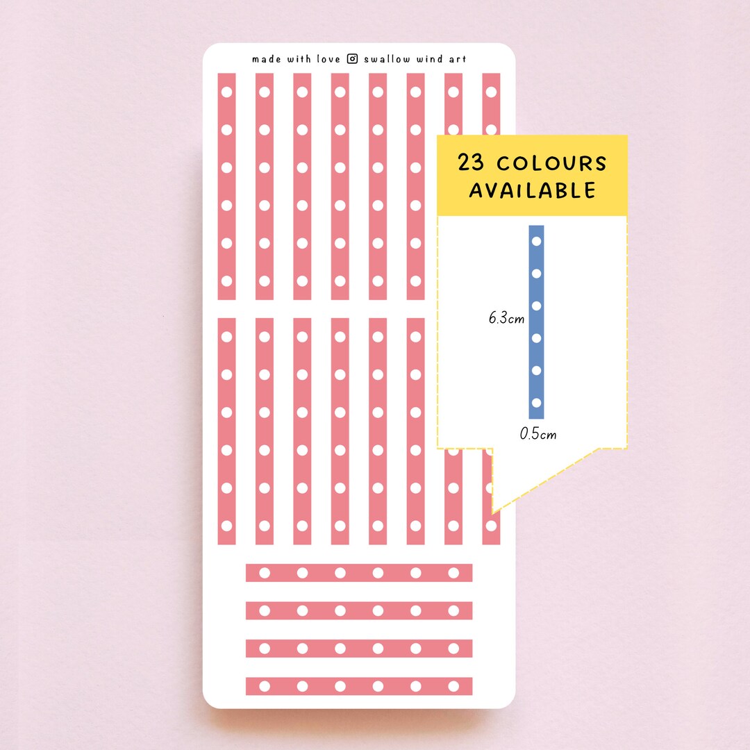 Colour Checklist Strips Sticker Sheets, Thin Checklist Journal Stickers ...