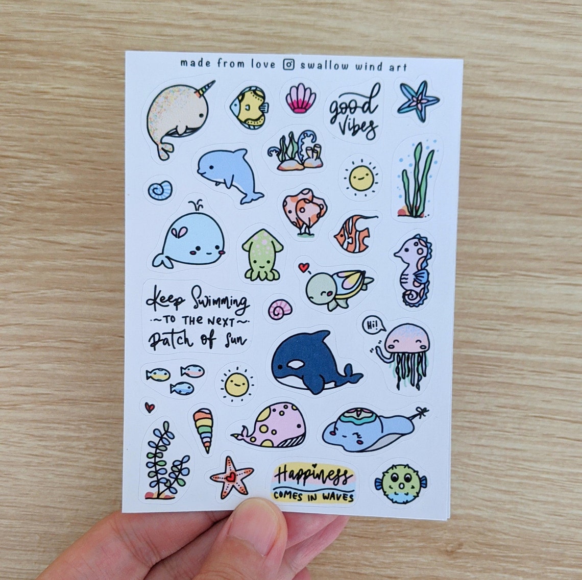 Under the Sea Sticker Sheet, Ocean Animal Stickers, Scrapbook, Journal ...
