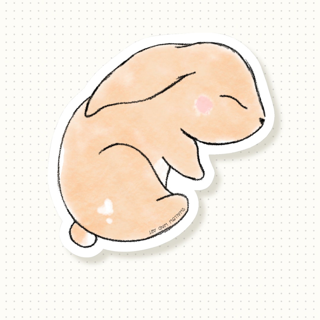 Die Cut Rabbit Vinyl Sticker, Cute Laptop Sticker, Water Bottle VSCO ...