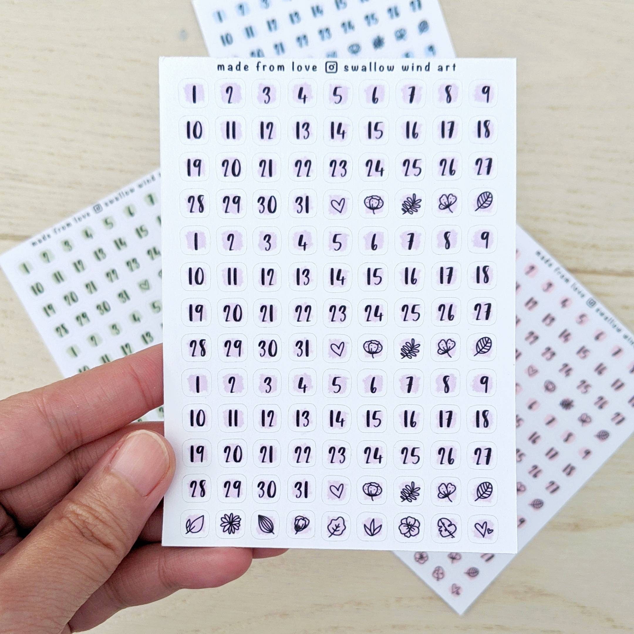Date Dot Stickers Monthly Dates Stickers Mini Number - Etsy Australia