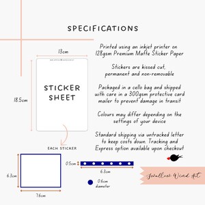 Colour Planner Boxes Sticker Sheets Extra Large, Journal Stickers ...