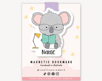 Personalised Magnetic Bookmark, Koala Bookmark, Bookish Gift, Custom ...