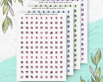 Tiny Blue Dot Planner Stickers Colorful Mini Dot Calendar - Etsy