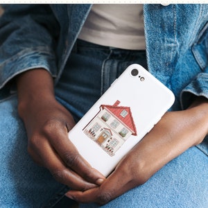 Cosy Cottage Sticker, Red Roof Home Sticker, Cute House Sticker ...