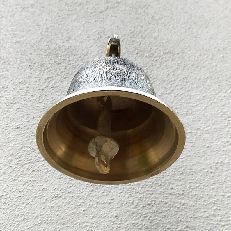 Wall Mounted Buddhist Brass Temple Bell With Traditional - Etsy