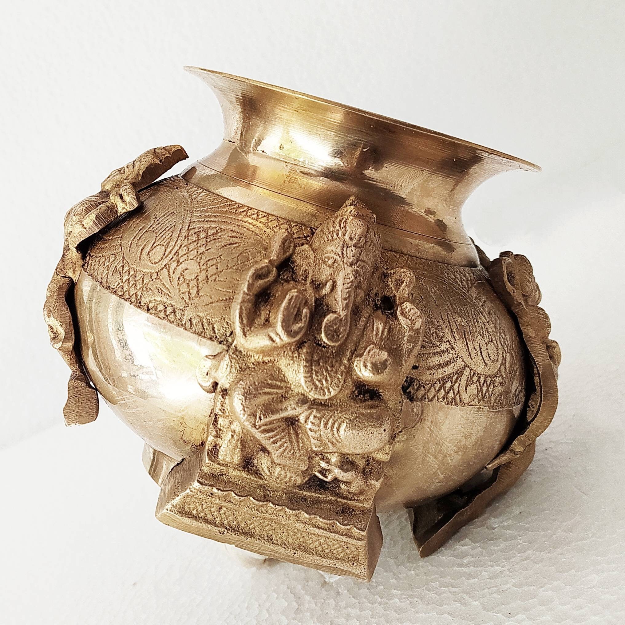 Divine Brass Lota Vessel Depicting 4 Hindu Gods Ganesha | Etsy