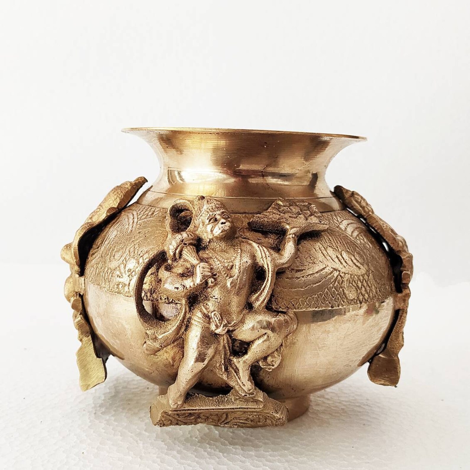 Divine Brass Lota Vessel Depicting 4 Hindu Gods Ganesha | Etsy