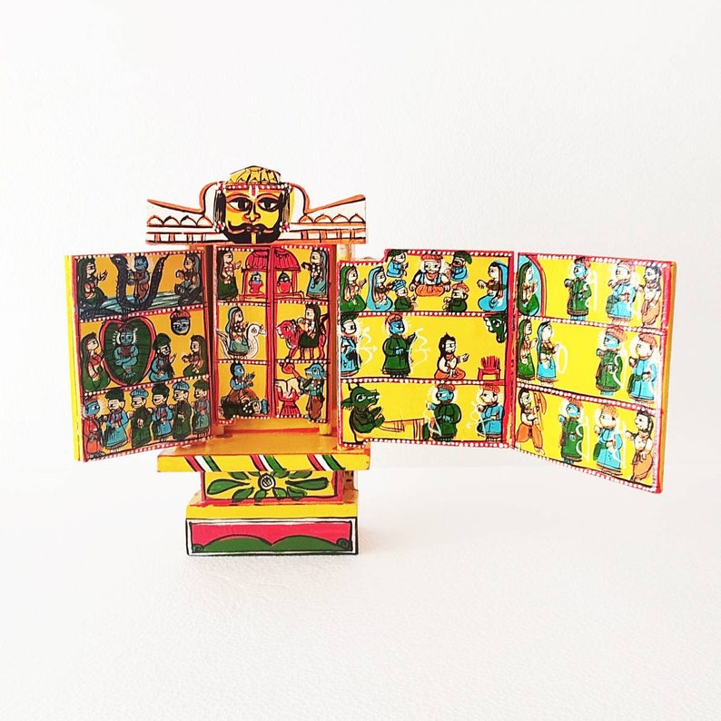 The Yellow Kavaad Wooden Hindu Temple Handmade Shrine Ram - Etsy