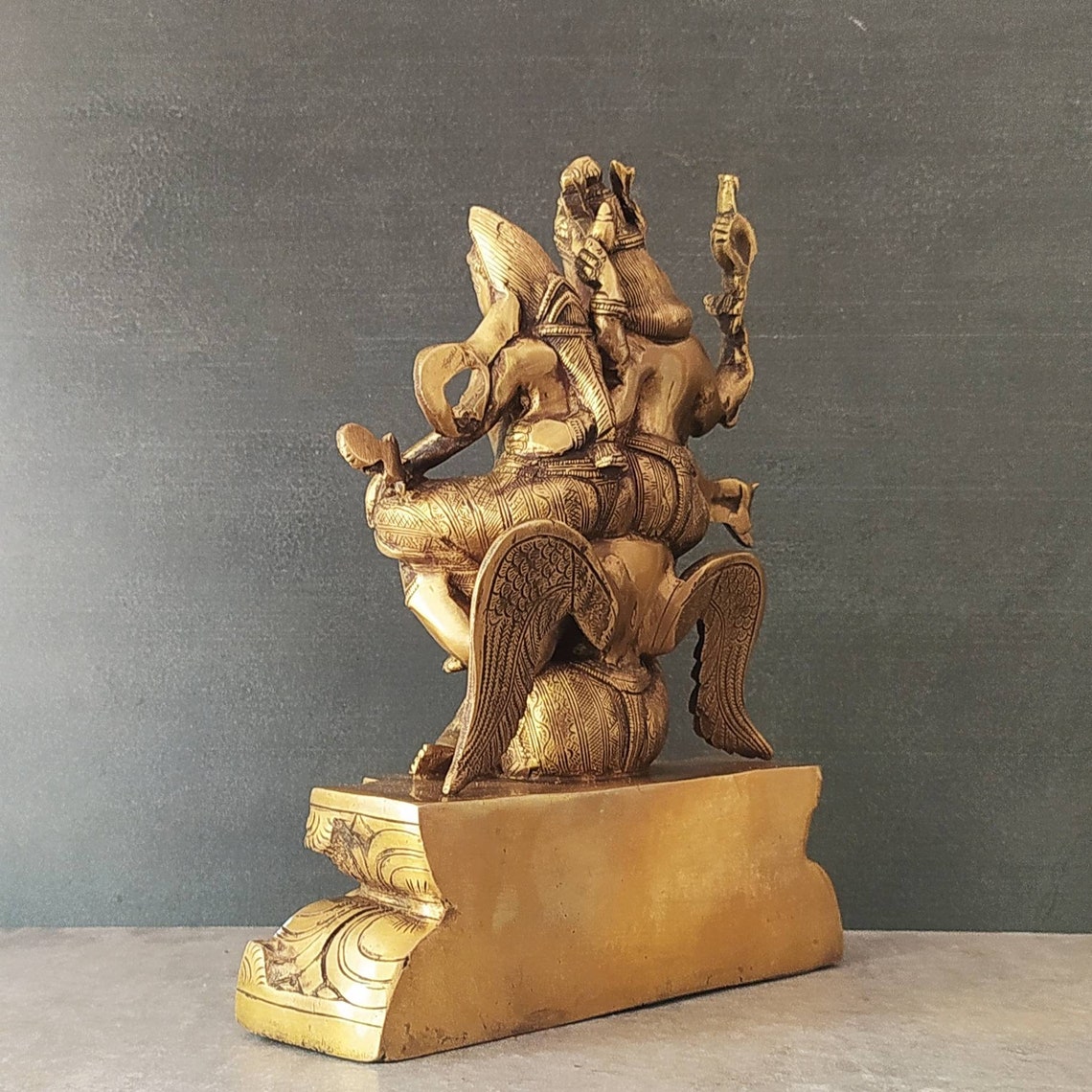 Majestic Sculpture of Lord Vishu & Lakshmi With Vahan Garuda. - Etsy