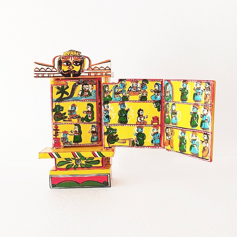 The Yellow Kavaad Wooden Hindu Temple Handmade Shrine Ram - Etsy