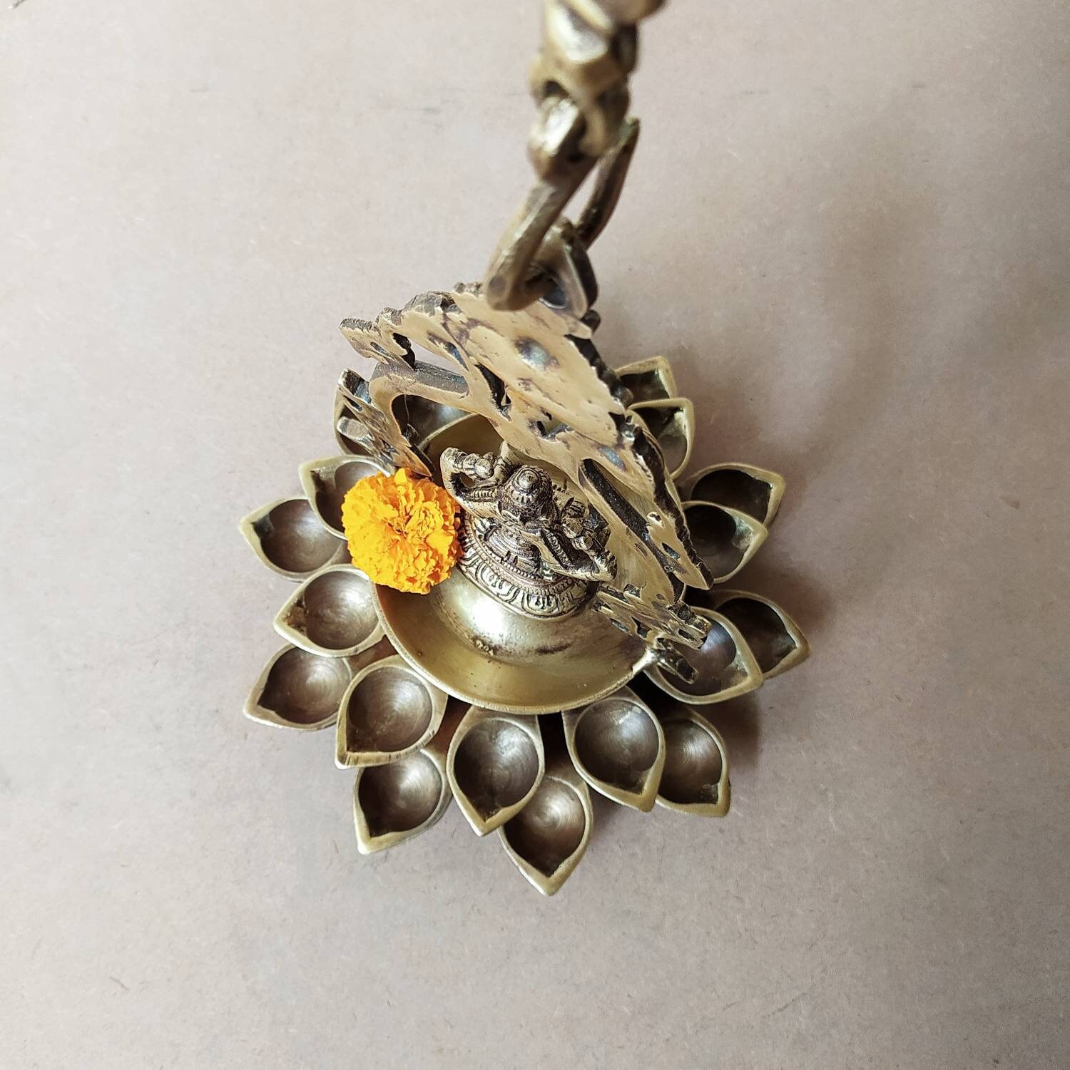 Brass Lamp of Lakshmi Goddess of Wealth Religious Home - Etsy