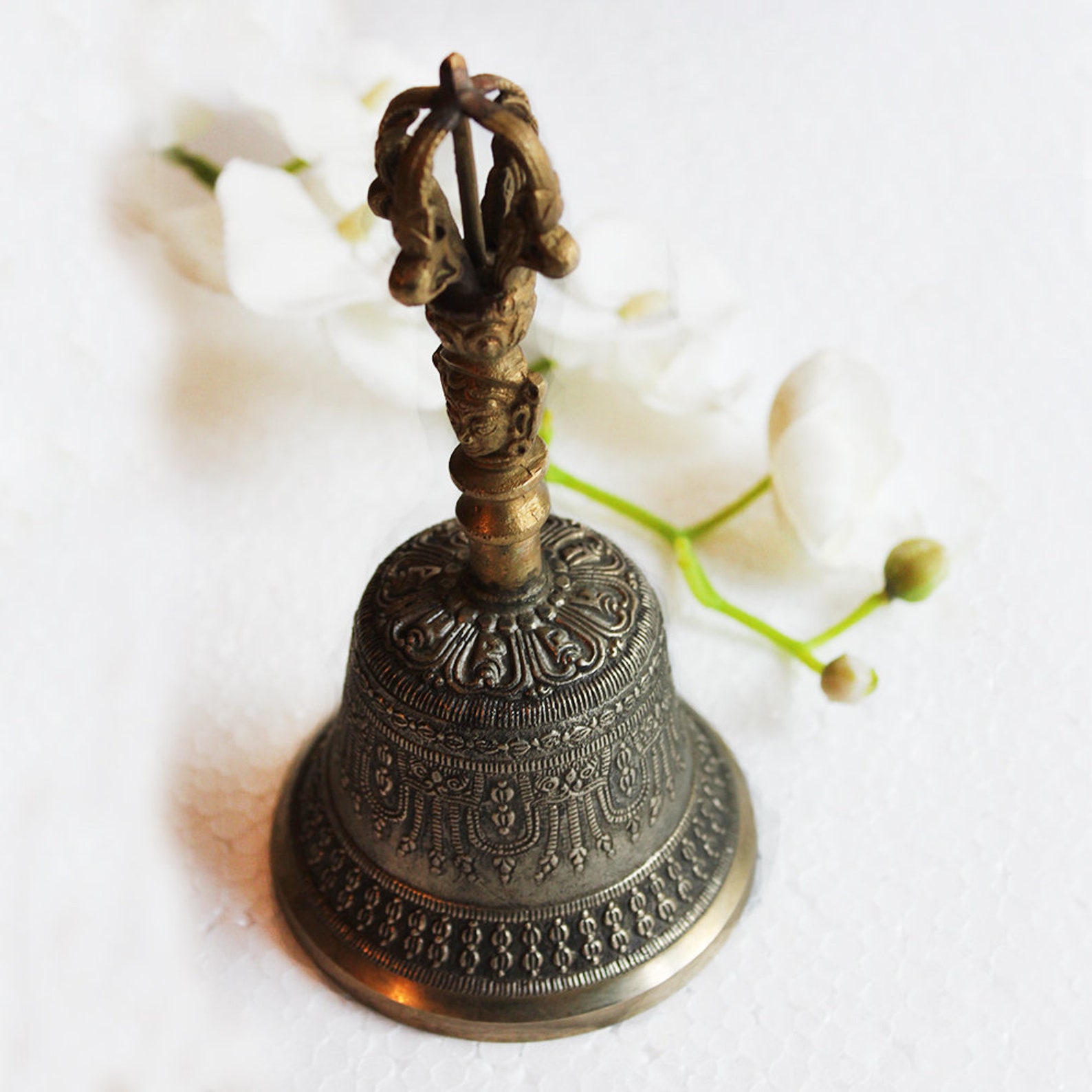 Vintage Buddhist Brass Bell for Meditation With Sound of Om & | Etsy