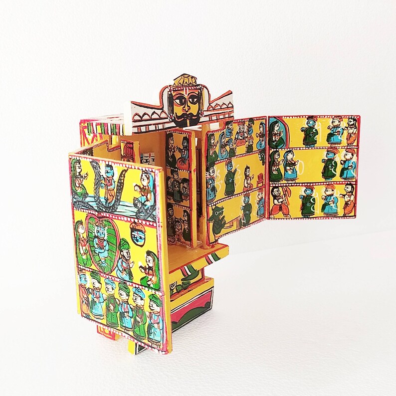 The Yellow Kavaad Wooden Hindu Temple Handmade Shrine Ram - Etsy