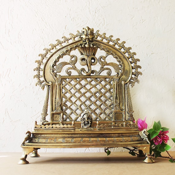 Majestic Brass Throne Handcrafted With an Exquisite Temple | Etsy UK