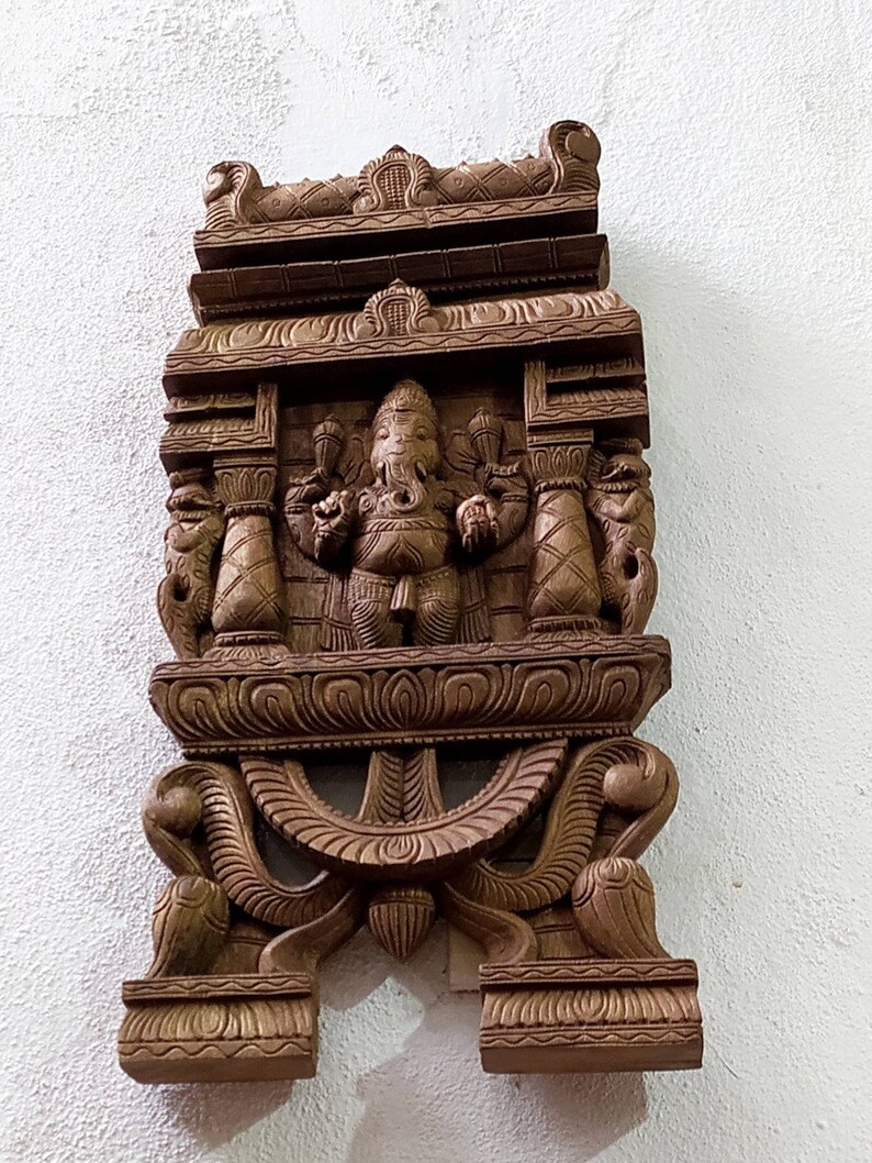 Handcrafted Wood Kavadi Panel of Lord Ganesha God of Wisdom - Etsy