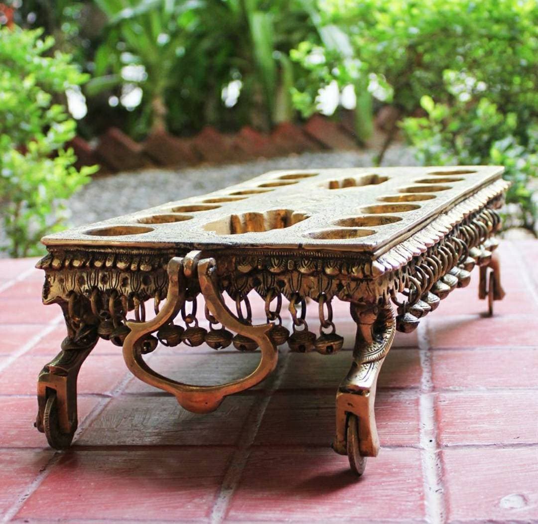 Magnificent Brass Pallanghuzi Board Game With 14 Pits From | Etsy