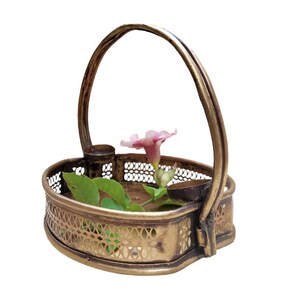 Pooja Sajja Vintage Brass Flower Basket, Prayer Basket, L 23x W 21 X Ht ...