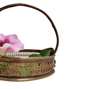 Pooja Sajja Vintage Brass Flower Basket, Prayer Basket, L 23x W 21 X Ht ...