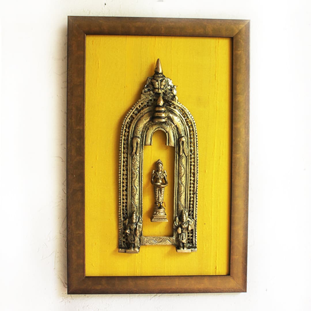 Vintage Brass Prabhavali With Mythical Yali & Hindu Deity Deep Lakshmi ...