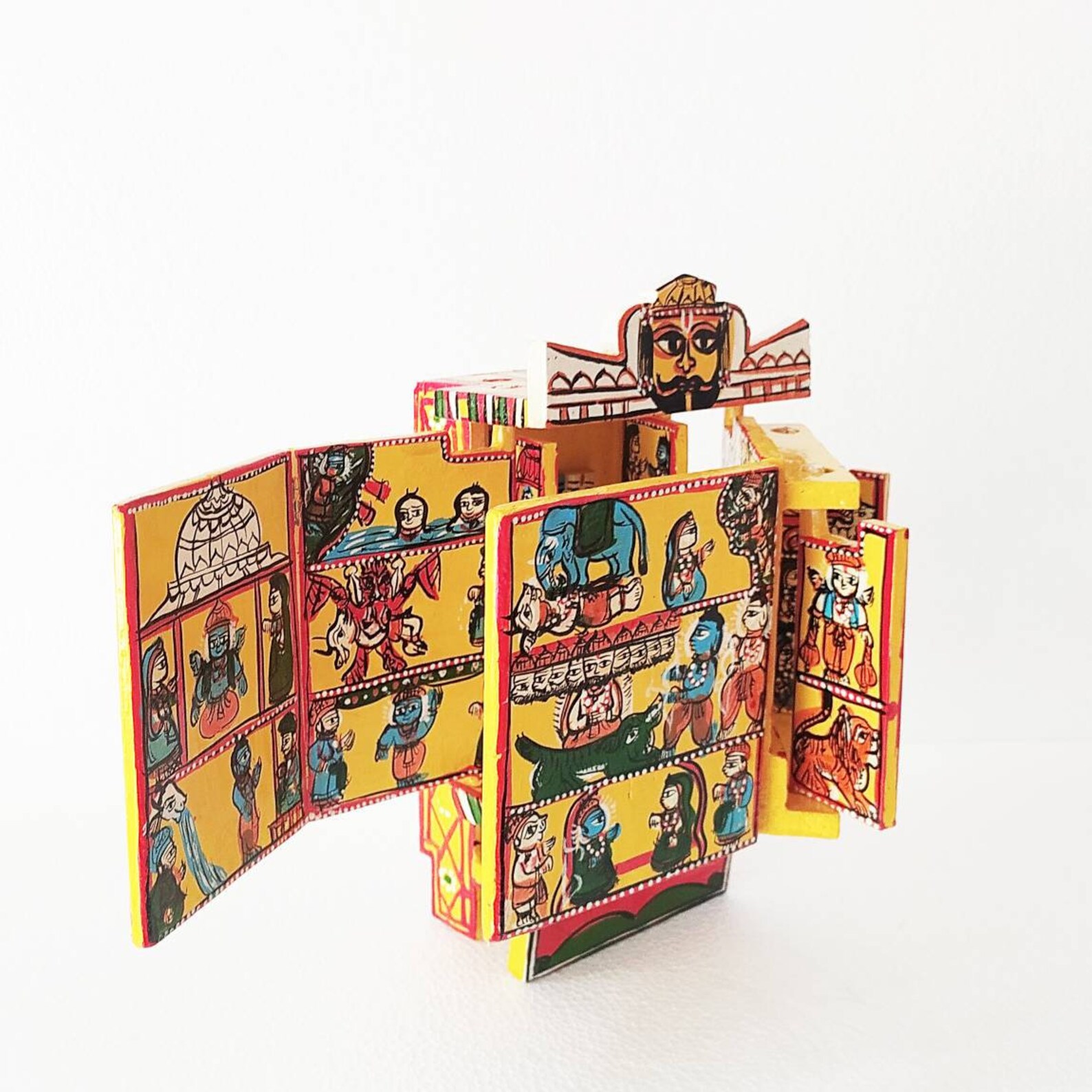 The Yellow Kavaad Wooden Hindu Temple Handmade Shrine Ram - Etsy