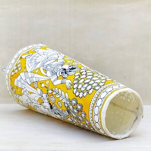 Kalamkari Style Leather Lampshade With Lord Krishna in Vibrant Yellow ...