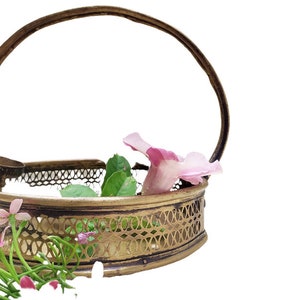 Pooja Sajja Vintage Brass Flower Basket, Prayer Basket, L 23x W 21 X Ht ...