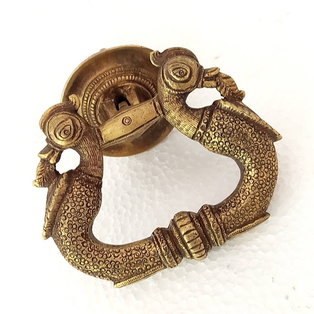 Majestic Brass Door Knocker With Twin Peacocks & the Mythical - Etsy