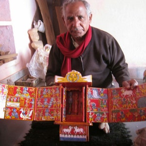 The Yellow Kavaad, Wooden Hindu Temple, Handmade Shrine, Ram Sita ...