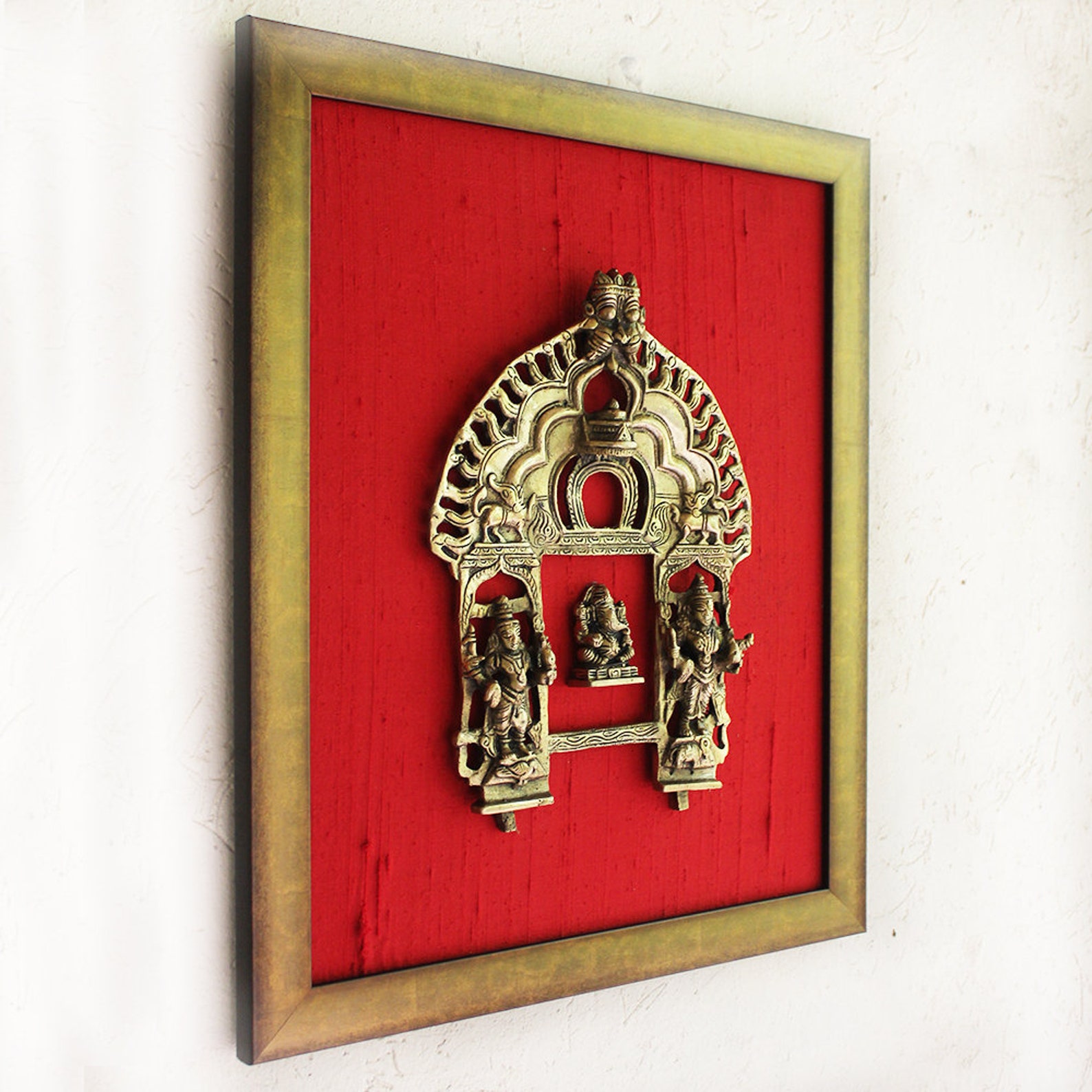 Magnificent Brass Temple Prabhavali With Temple Worshippers & | Etsy