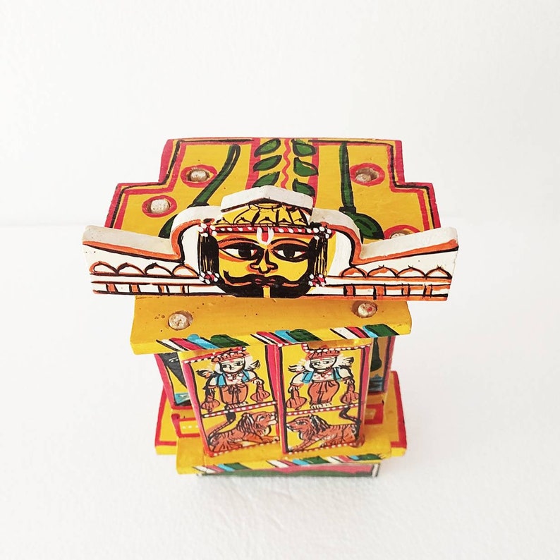 The Yellow Kavaad Wooden Hindu Temple Handmade Shrine Ram - Etsy