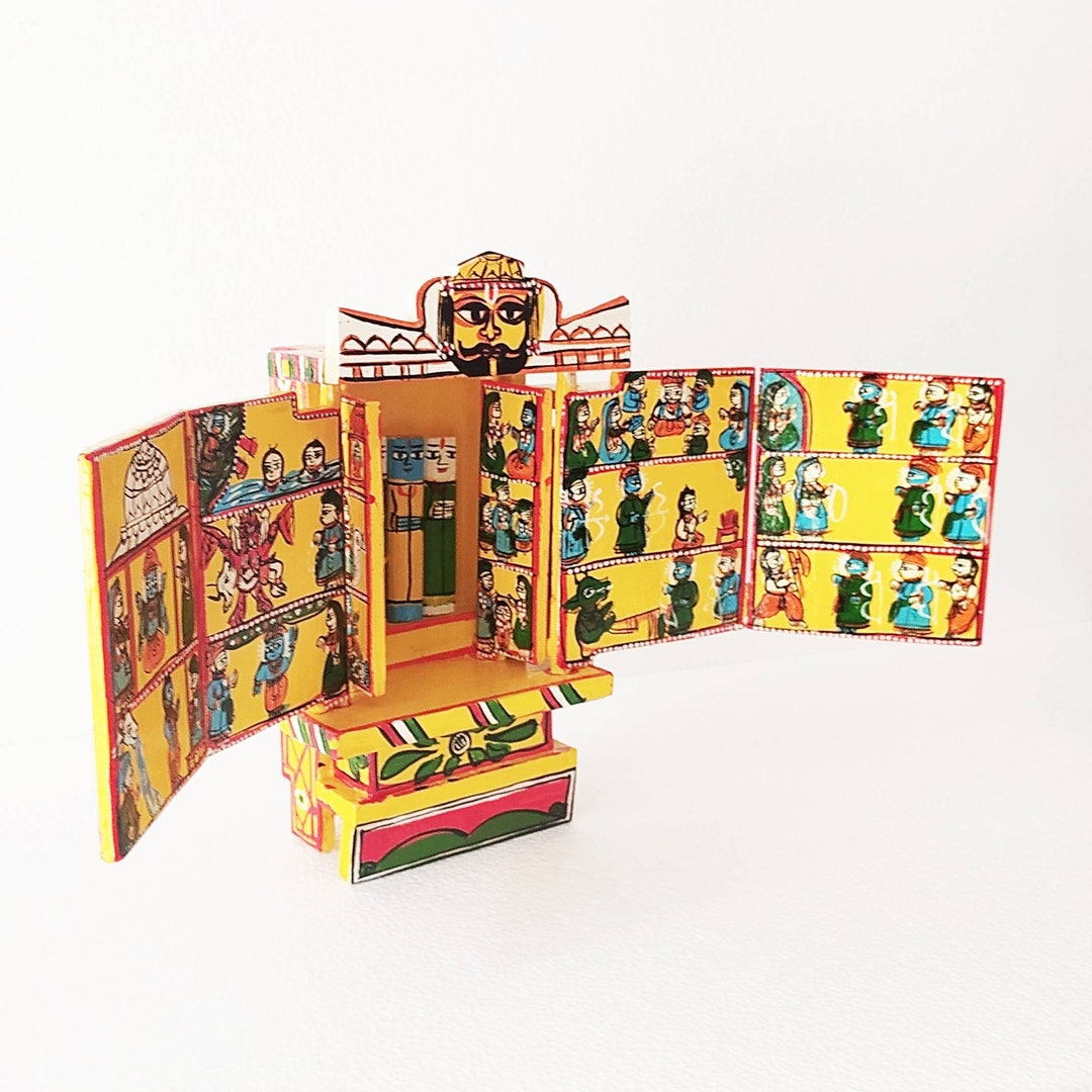 The Yellow Kavaad, Wooden Hindu Temple, Handmade Shrine, Ram Sita ...