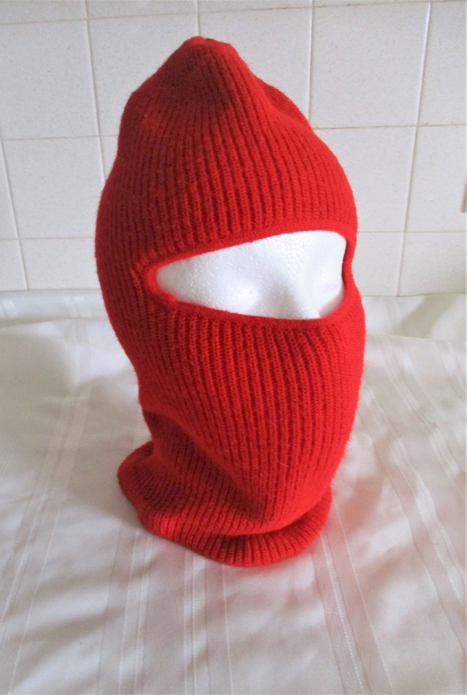 70s Red Knit Ski Mask Scary Creepy Bank Robber Snow Ski Mask | Etsy