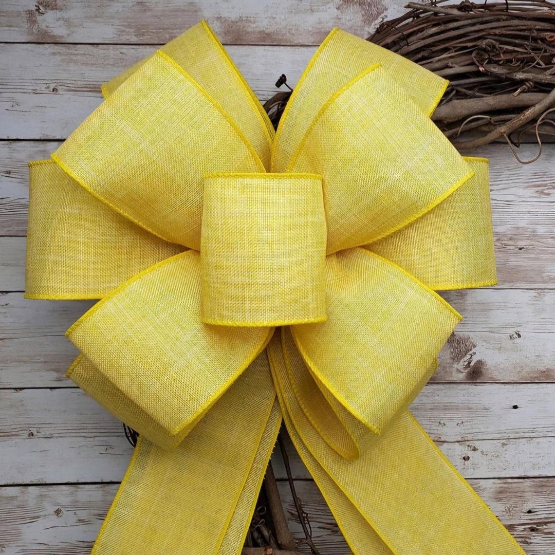 Golden Yellow Bow for Wreath, Fall Wreath Bow, Spring Bow, Summer ...