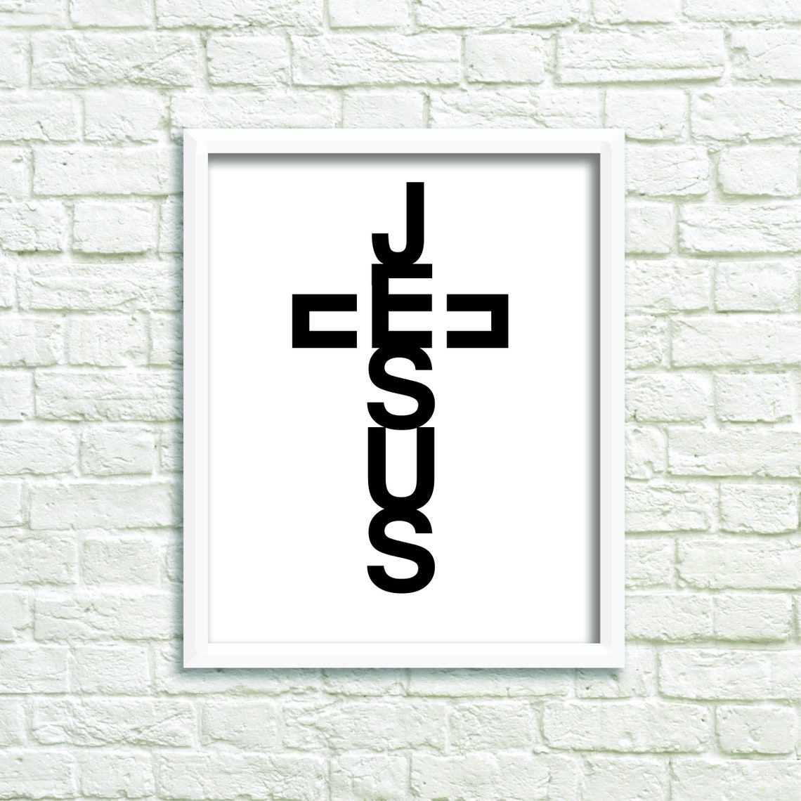 Jesus Cross Typography Print, Christian Art Print - Etsy