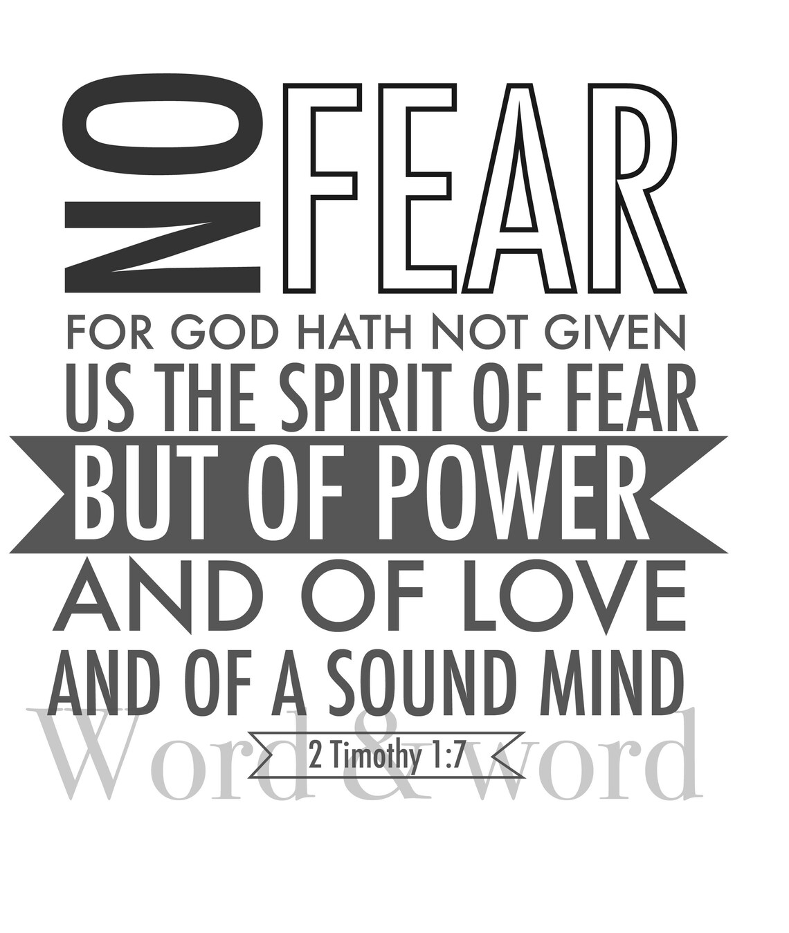 2 Timothy 1:7. No Fear. God Has Not Given Us the Spirit of Fear,but of ...