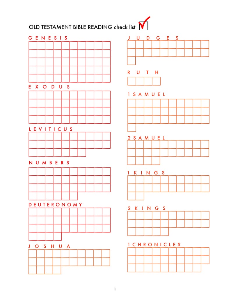 Bible Study, Bible Reading Cheklist, Bible Tracker, Bible Reading ...