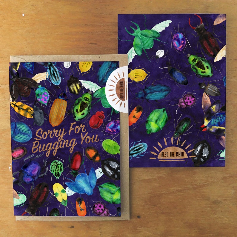 Sorry for Bugging You Greetings Card - Etsy