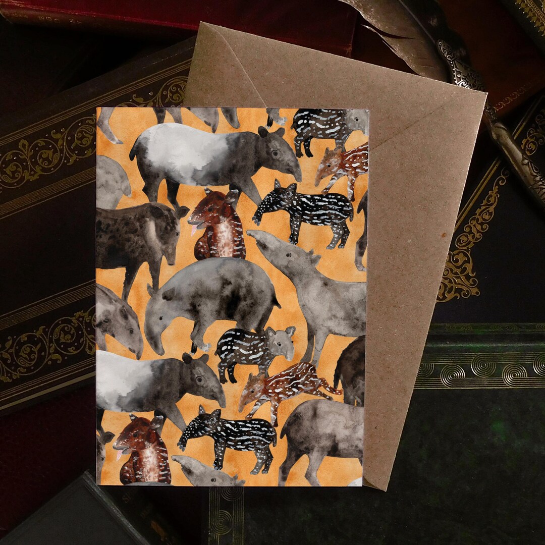 Candle of Tapirs Print A6 Notecard - Blank Inside Greetings Card - Made ...