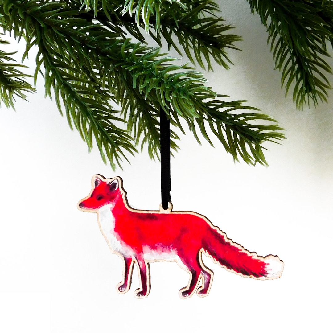 Sylvan Fox Wooden Hanging Decoration - Eco Christmas Bauble - Etsy